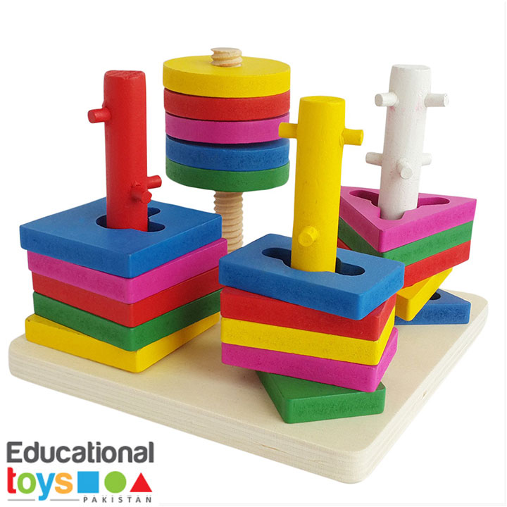 Buy 4 Column Shape Sorting Puzzle with plastic packaging (Geometric ...