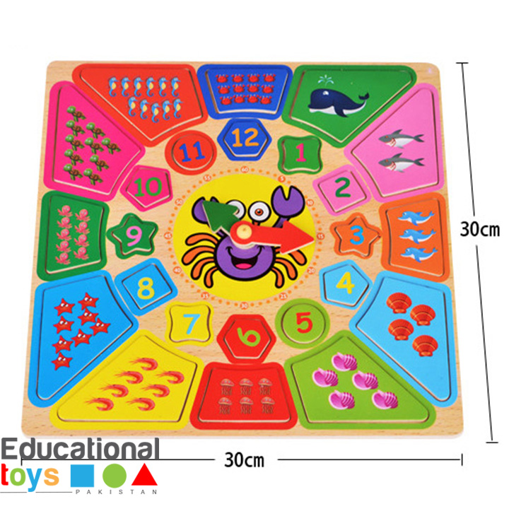 Buy Wooden Multifunctional Learning Clock Puzzle Online - Educational ...