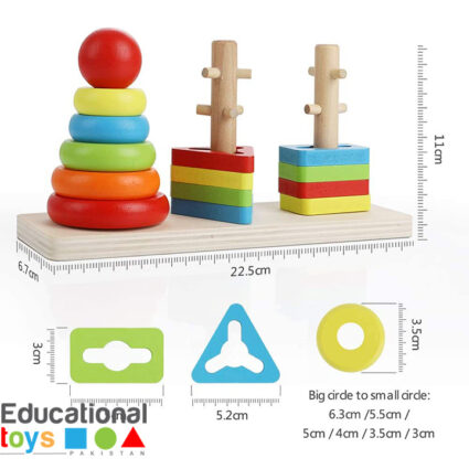 Buy Rainbow Three Column Shape Sorting Tower Online - Educational Toys Pakistan