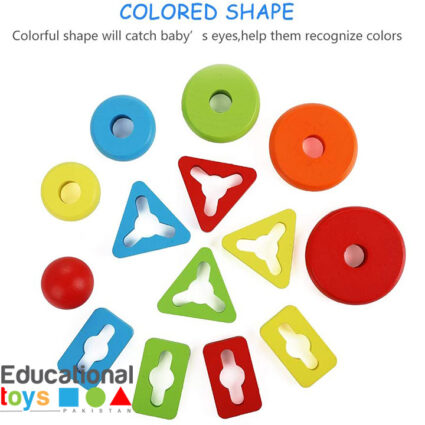 Buy Rainbow Three Column Shape Sorting Tower Online - Educational Toys Pakistan