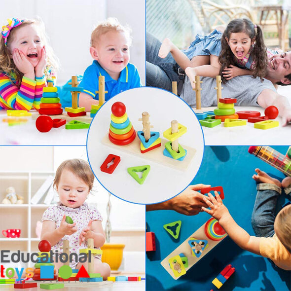 Buy Rainbow Three Column Shape Sorting Tower Online - Educational Toys Pakistan