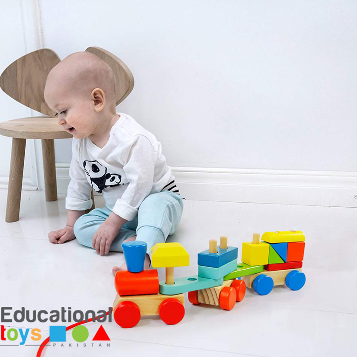 Buy Wooden Geometric Block Train Online - Educational Toys Pakistan