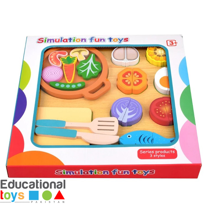 Buy Wooden Kitchen Cutting Set Online - Educational Toys Pakistan