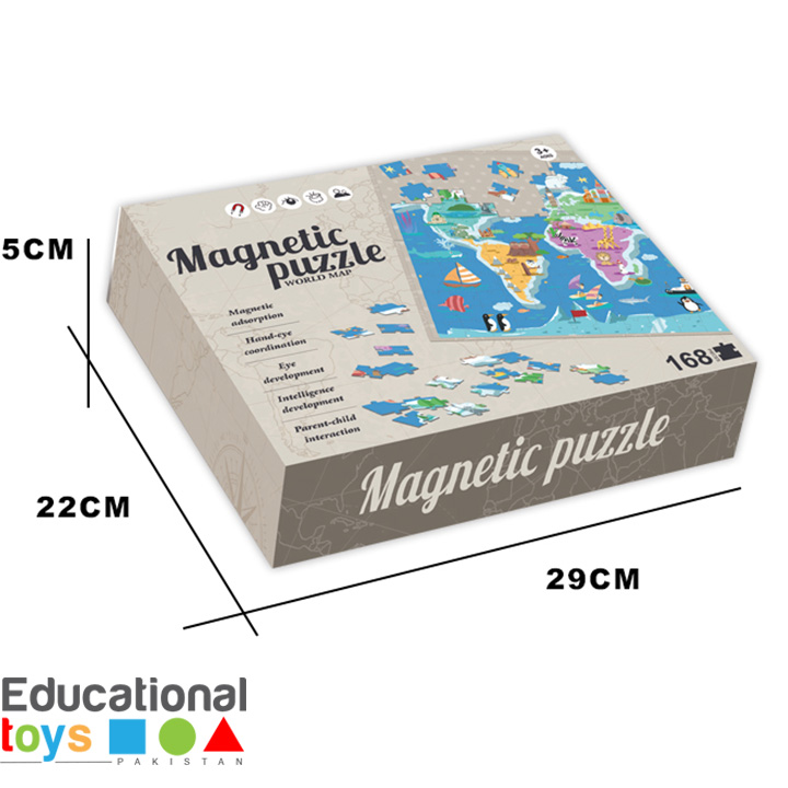 Buy Magnetic Puzzle World Map - 168 pieces Online - Educational Toys ...