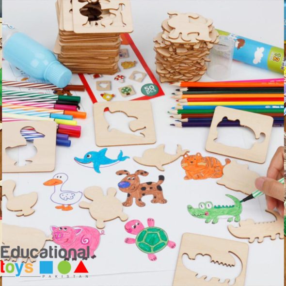 Buy Wooden Stencil Art Kit Online - Educational Toys Pakistan