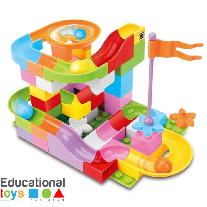 Buy DIY Rolling Ball Block Track – 53 Pieces Online - Educational Toys ...