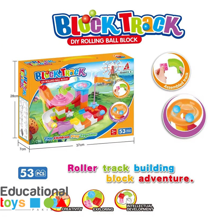 Buy DIY Rolling Ball Block Track – 53 Pieces Online - Educational Toys ...