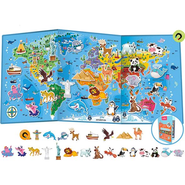 Buy Magnetic World Map Puzzle Online - Educational Toys Pakistan