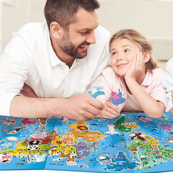 Buy Magnetic World Map Puzzle Online - Educational Toys Pakistan