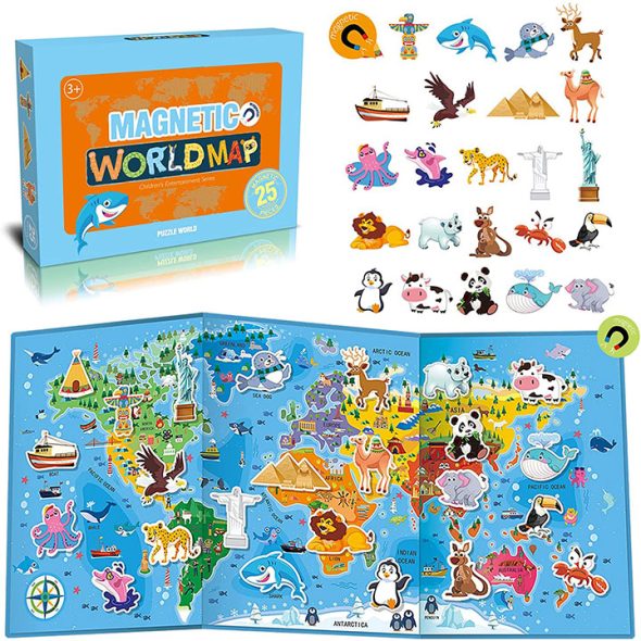 Buy Magnetic World Map Puzzle Online - Educational Toys Pakistan