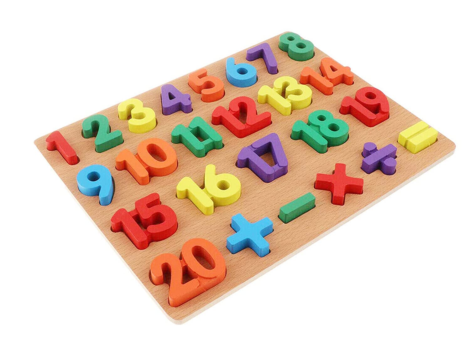 Buy Chunky Wooden Number Puzzle Board Online - Educational Toys Pakistan