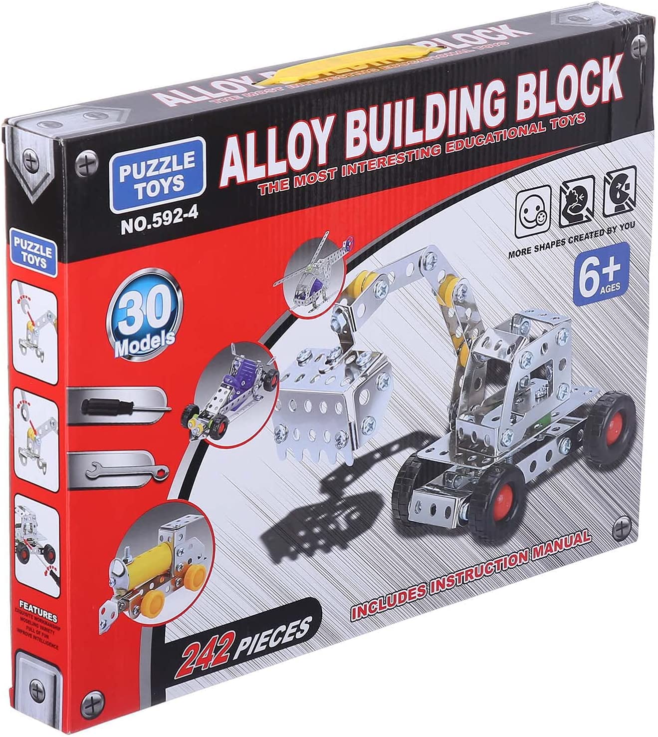 Buy Metal Construction Kit (242 Pieces - Makes 30 Models) Online ...