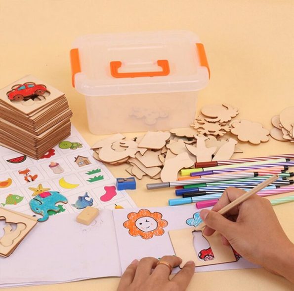 Buy Wooden Stencil Art Kit Online - Educational Toys Pakistan