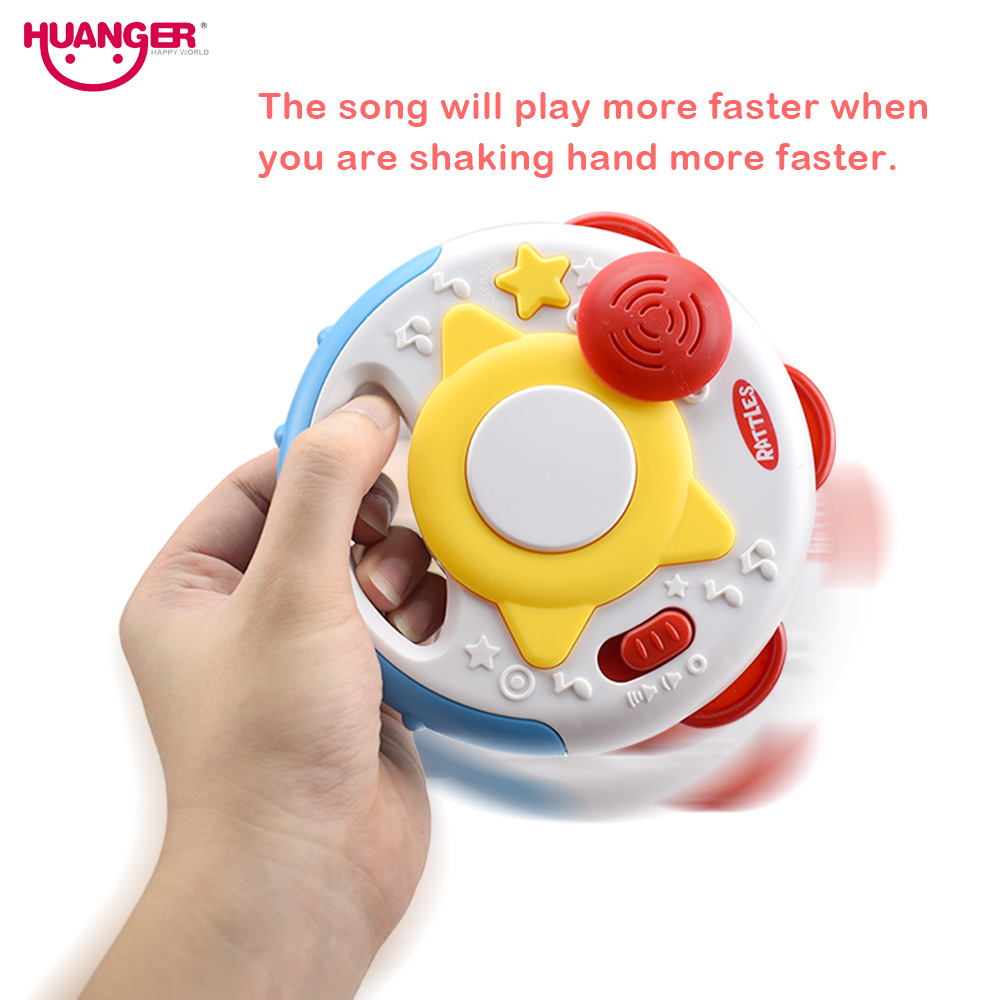 Buy Huanger Baby Rattle - 2 in 1 tambourine with light and music Online ...