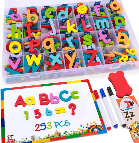 Buy Magnetic Foam Alphabets and Numbers with Storage Box - 234 Pieces ...